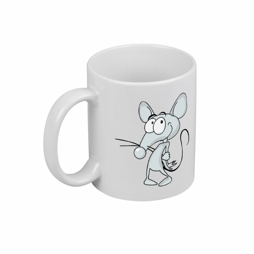Кружка Смущённая крыса улыбается цвет белый