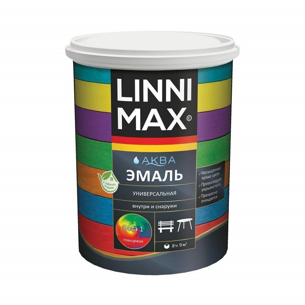 Эмаль универсальная Linnimax Аква глянцевая (2,5л) белая