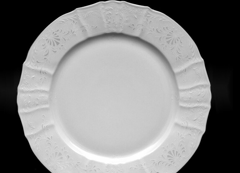Набор тарелок "Bernadotte", 25 см, 6 штук, Платиновый узор, отводка платина.