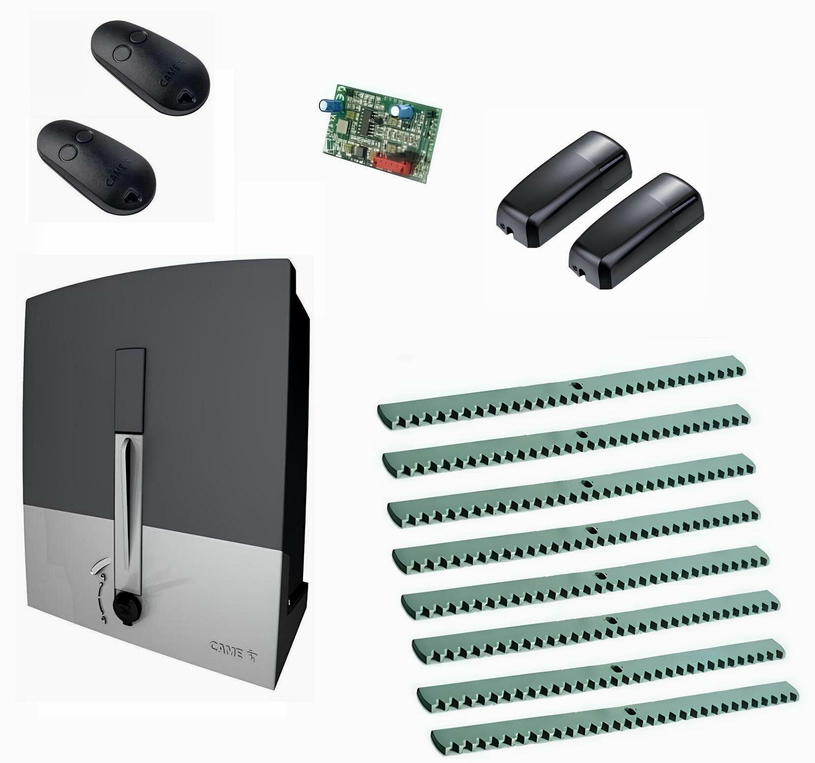 Автоматика для откатных ворот BXL04AGS KIT8-FK, комплект: привод, радиоприемник, 2 пульта, фотоэлементы, 8 реек