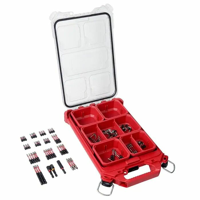 Набор ударных бит из легированной стали с кейсом PACKOUT (100 предметов) Milwaukee