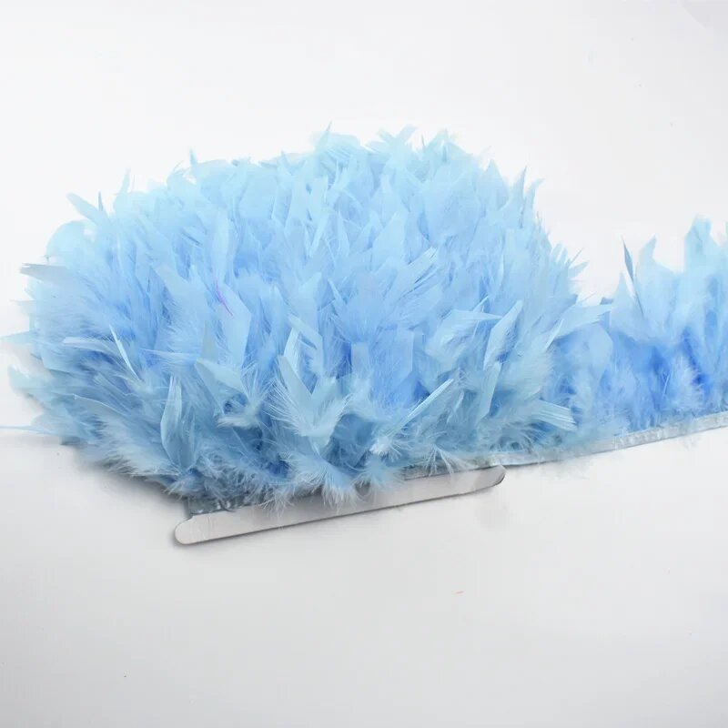 Перья индюка Xywae 2 метра, окрашенные 11. Light blue