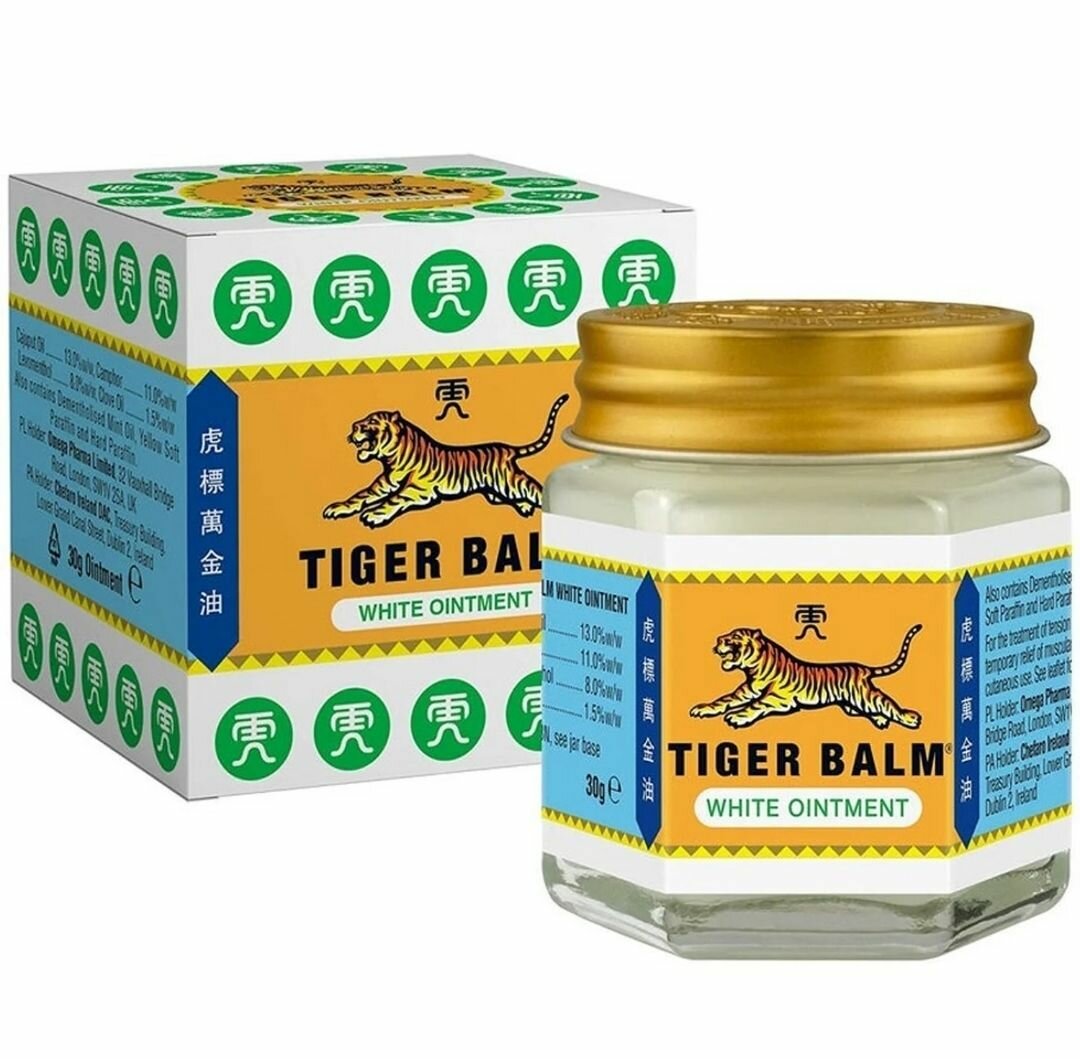 Комплект 2шт. Бальзам Тигровый Белый - Tiger Balm White, 21 мл