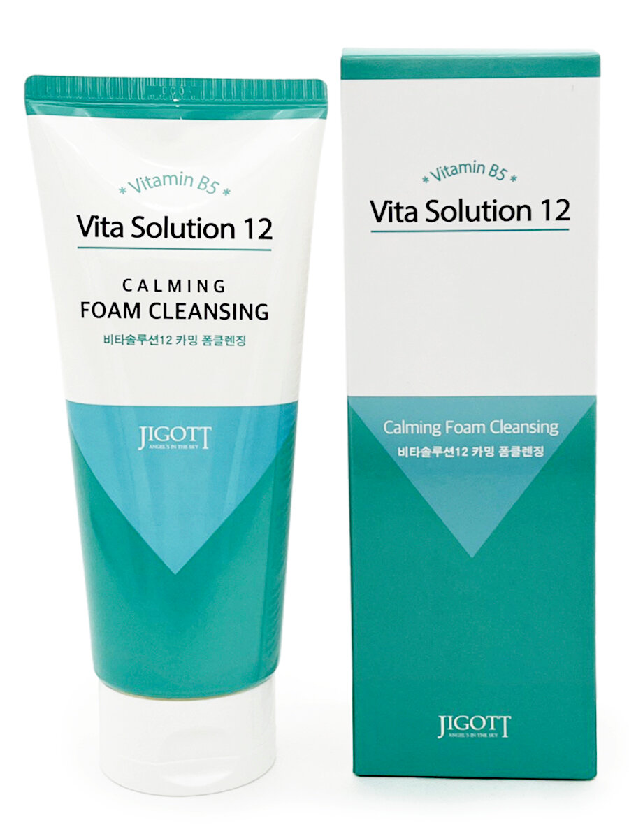 Jigott Пенка для умывания успокаивающая с витамином B5 Vita Solution 12 Calming Foam Cleansing, 180 мл