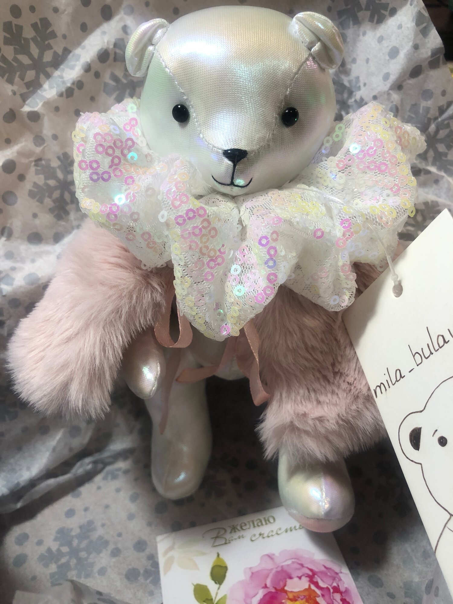 Мишка Тедди Автор Булавина Мила, текстиль, 20см, подарочная упаковка, ручная работа