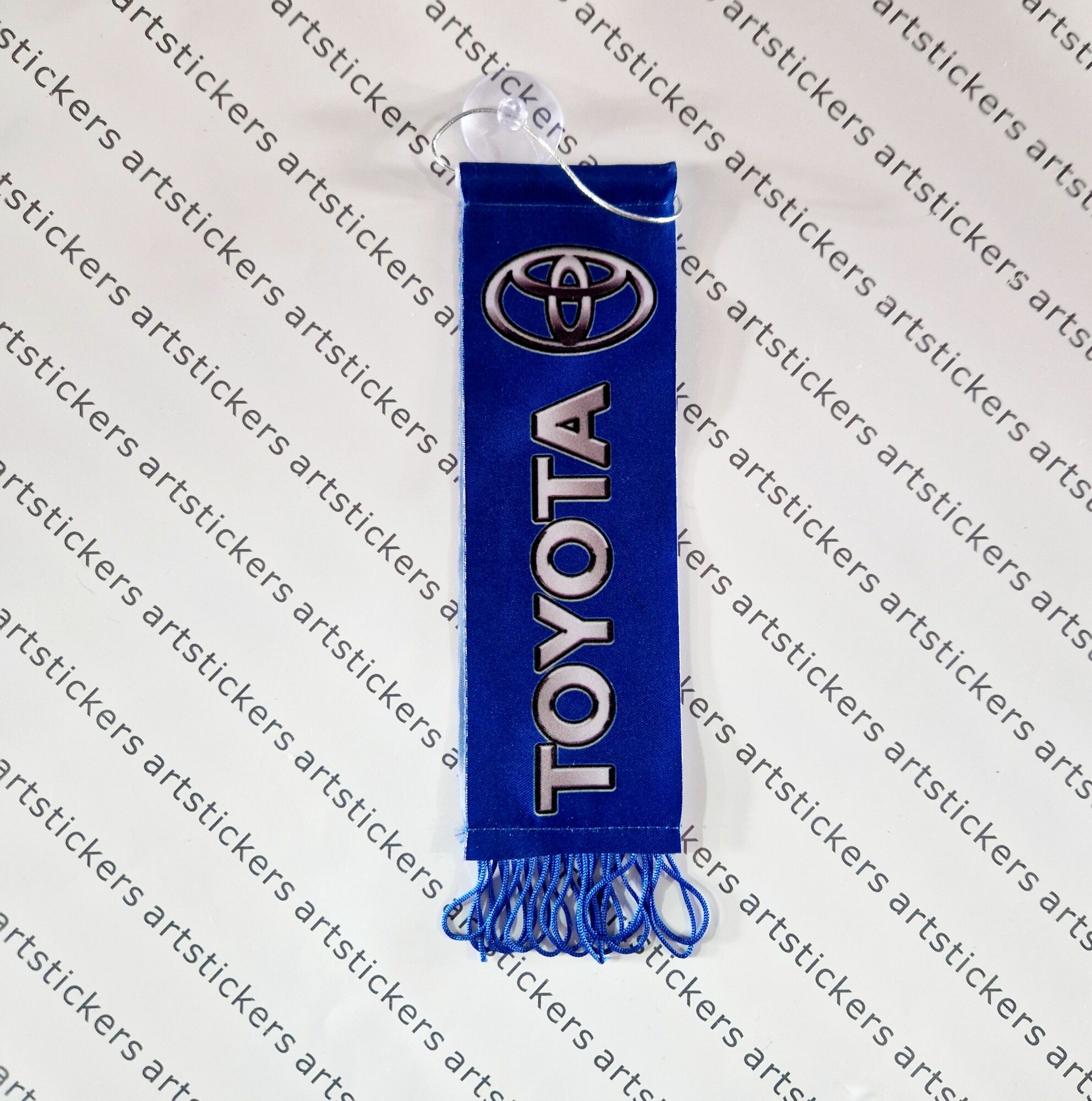 Вымпел на присоске TOYOTA+девушка, двусторонний, ткань, аксессуар для авто, 5,5х20см