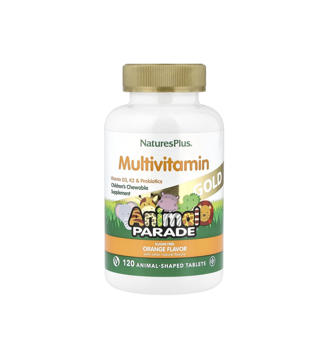 NaturesPlus Натура Плюс Мультивитамины для детей апельсин 120 таблеток, Animal Parade Gold Multivitamin orange 120 tabs