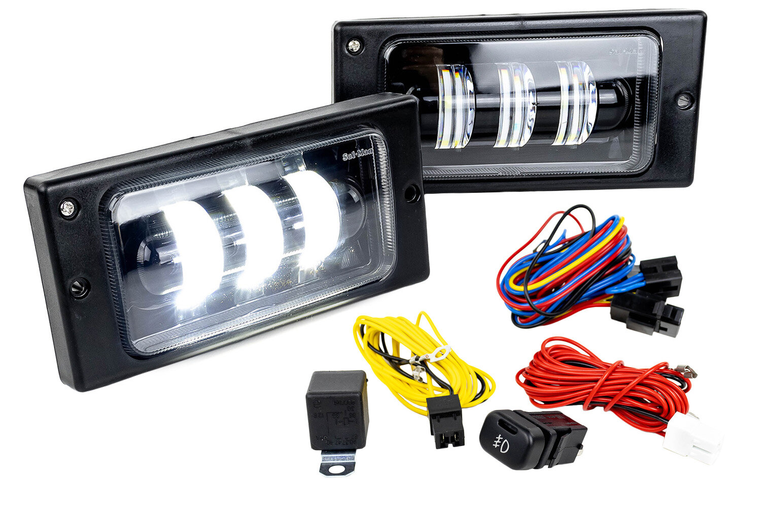 Комплект подключения ПТФ ML с противотуманными фарами Sal-Man 65W на ВАЗ 2113-2115