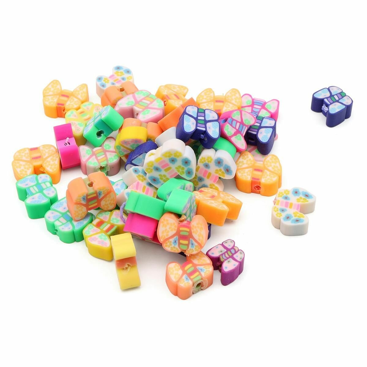 Бусины Astra&Craft "Бабочки", полимерная глина, 10 мм, 20 г