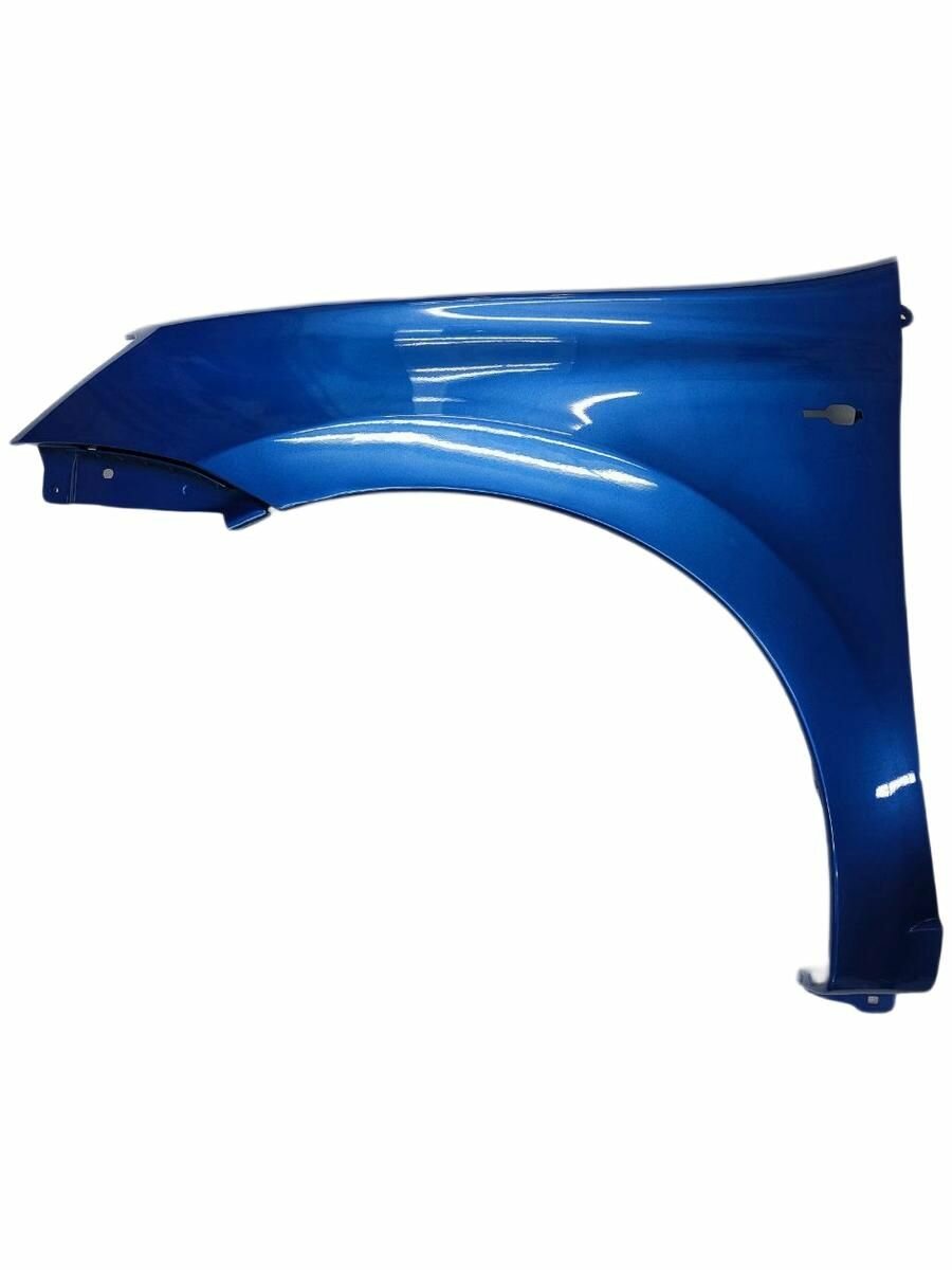 Крыло (левое ), пластиковое Лада Гранта 2 ФЛ с поворотником окрашенное "418 голубая планета"