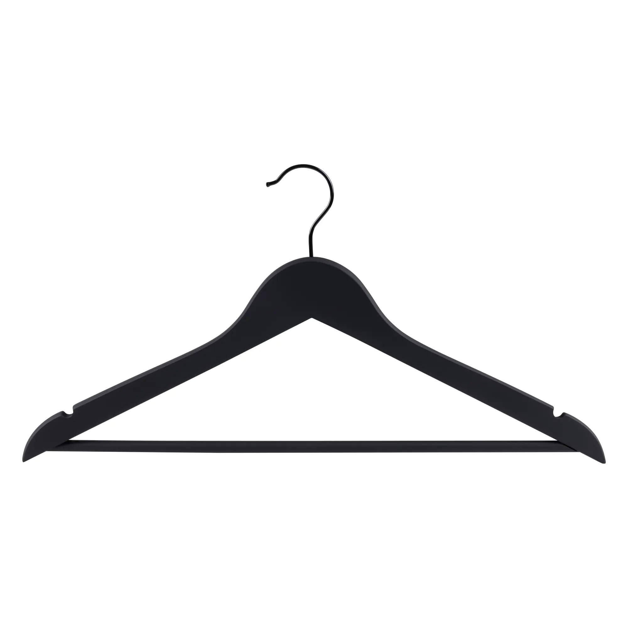 Плечики для одежды KONSENSA 44.5 см с покрытием soft touch дерево цвет черный