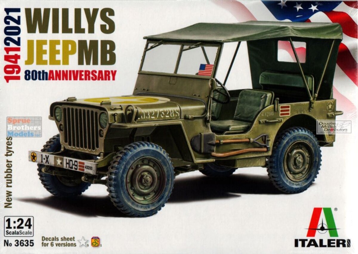 3635 Italeri Автомобиль Willis Jeep MB "80th Year Anniversary" 1/35