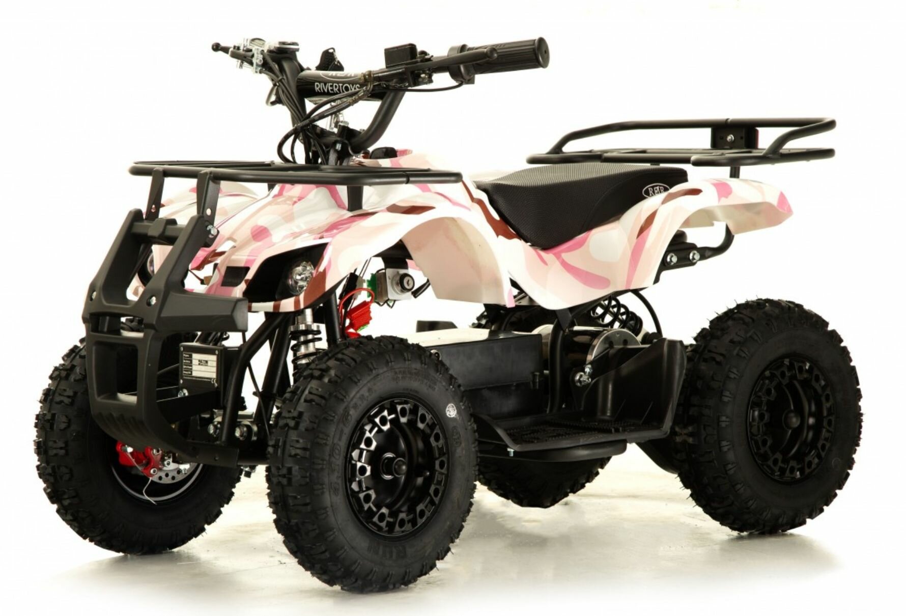 Детский электроквадроцикл RiverToys ANRI розовый камуфляж