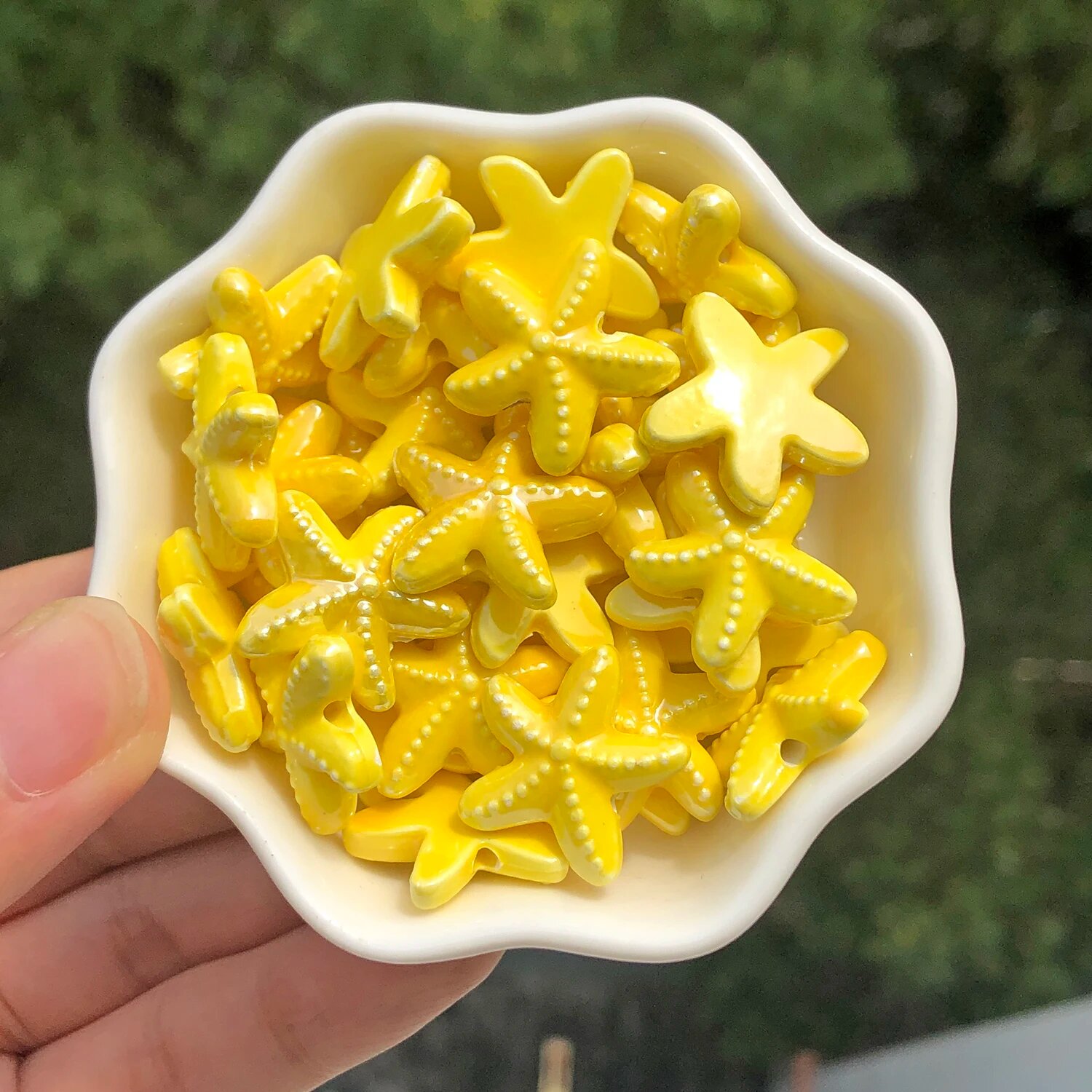 Многоцветные керамические бусины в виде морской звезды nociuciu 18 мм Желтый, yellow