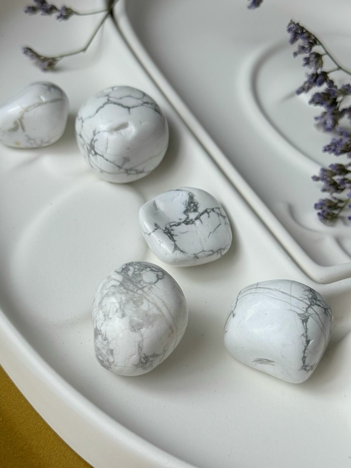 Галтовка из Говлита (Говлит, Гладкий/Необработанный, 3-3,5 см, Белый)