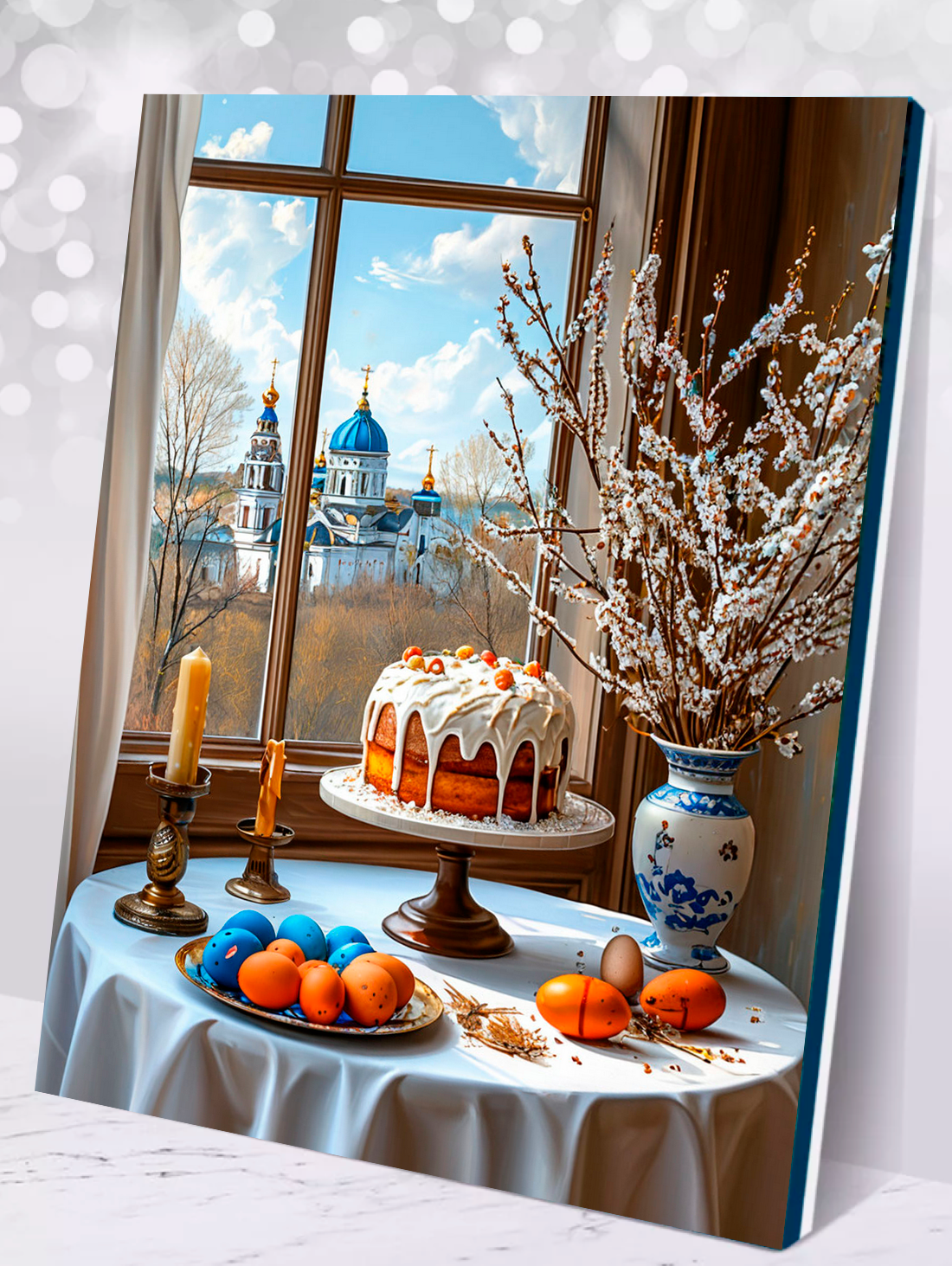 Картина по номерам "Пасхальный кулич" 40х50 см, хлопковый холст на подрамнике, акрил, Hobby Home