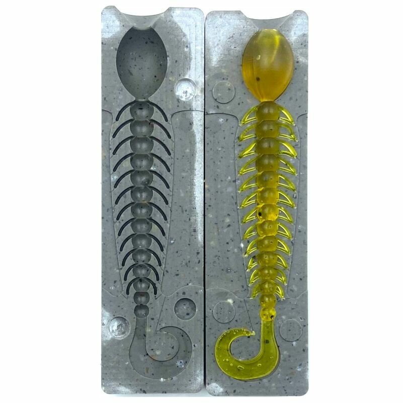 Форма для литья рыболовных силиконовых приманок Bugs 2,6",65mm, 1 место