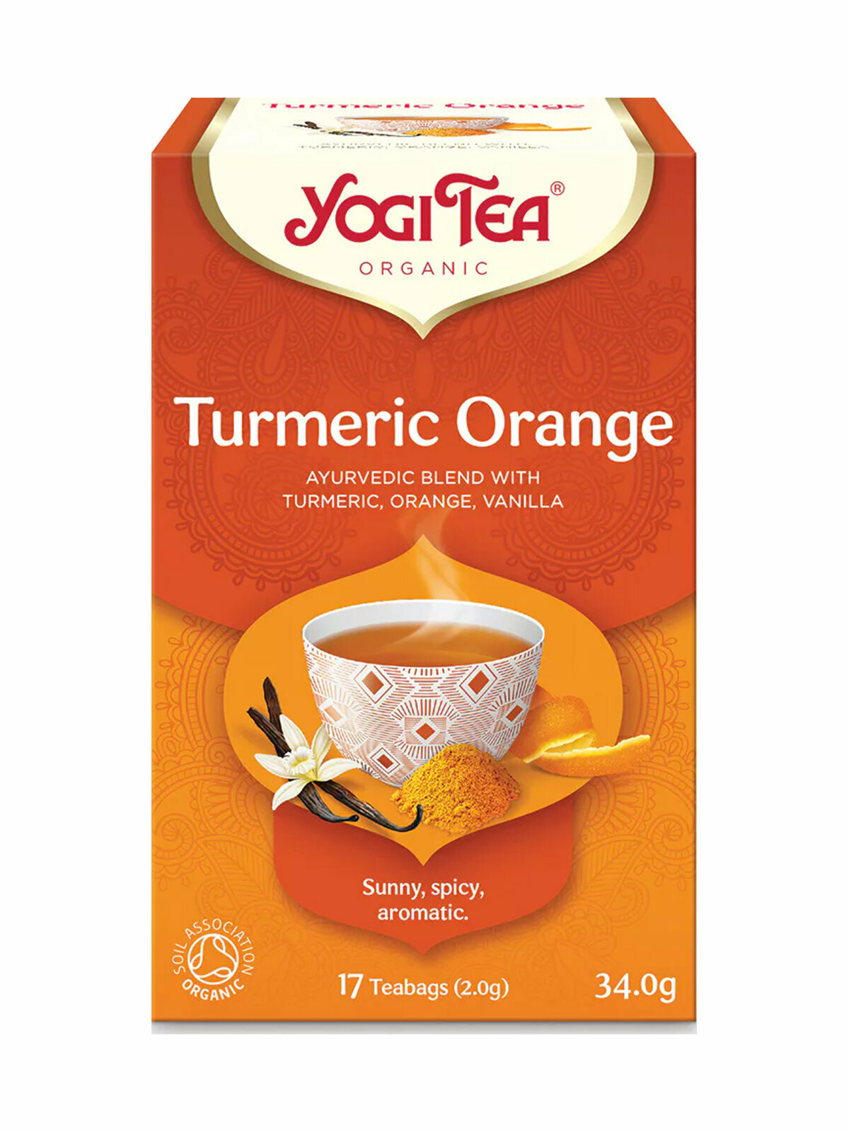 Чай в пакетиках Yogi Tea Turmeric Orange, Куркума, Апельсин, Ваниль, 17 пакетиков