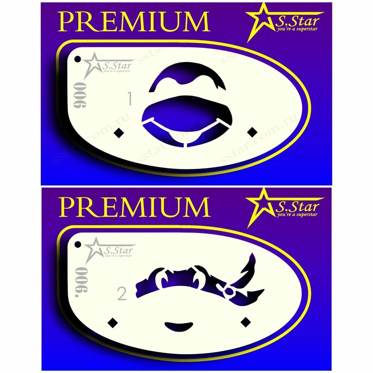 Трафарет для аквагрима постоянного пользования черепашка Ниндзя, двойной