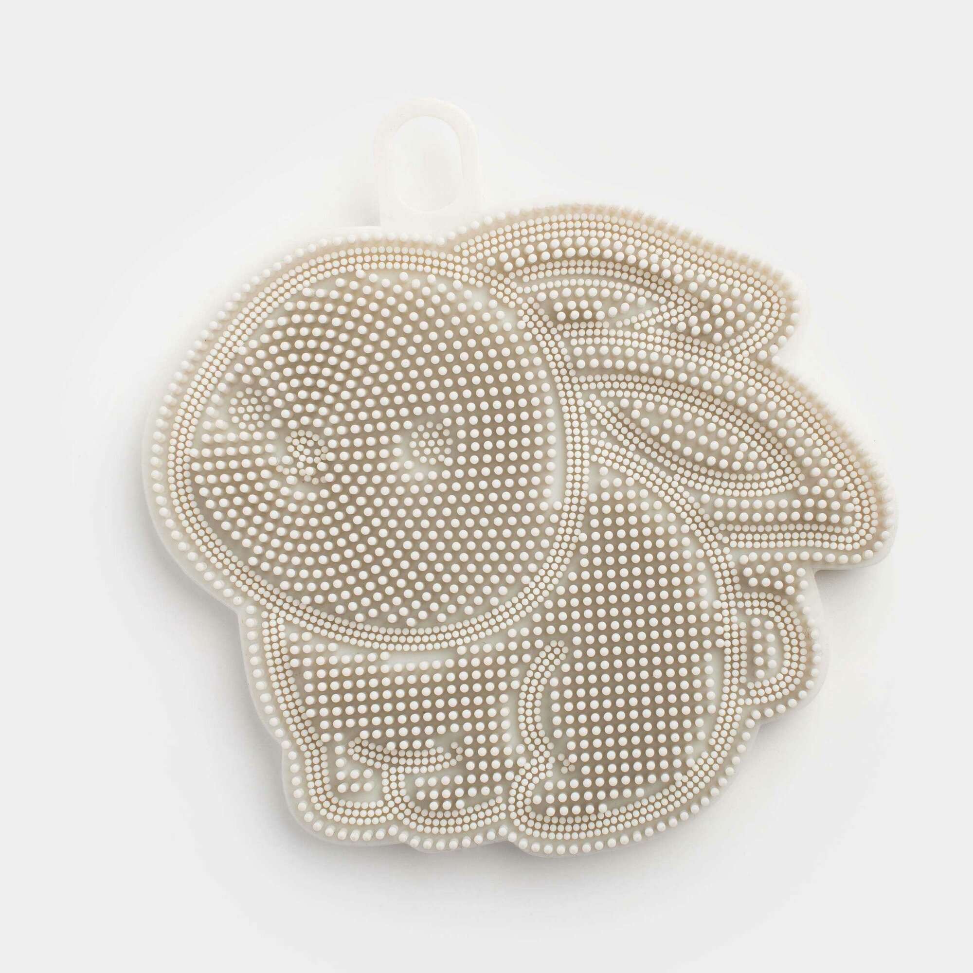 Губка для мытья посуды, 13х10 см, силикон, серая, Кролик, Manny