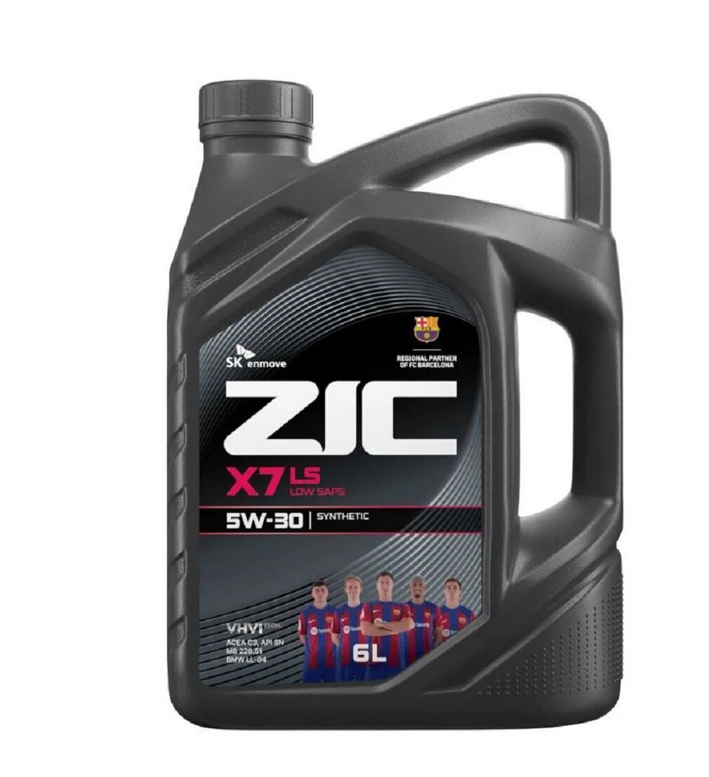 Моторное масло синтетическое ZIC X7 LS 5W-30, канистра 4 литра