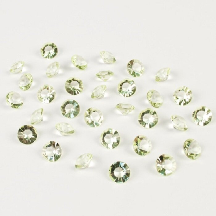 Декоративный наполнитель кристаллы "Бриллианты" салатовые 12 мм (110 г)