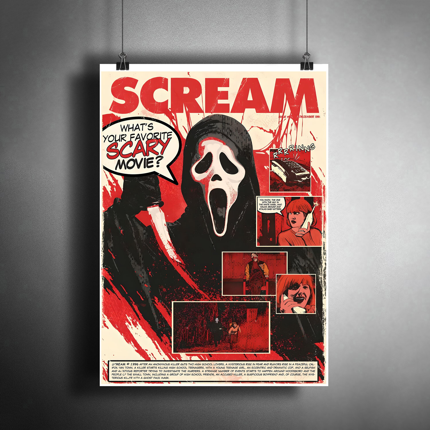 Постер плакат Крик / размер А3 30 x 42 см / Декор дома, офиса, комнаты, квартиры