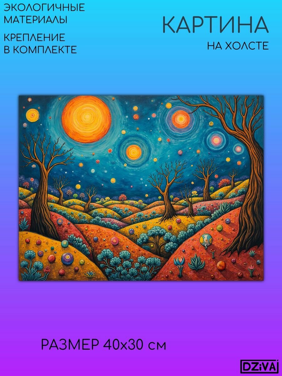 Картина на холсте "Фантастические миры" 40x30 см