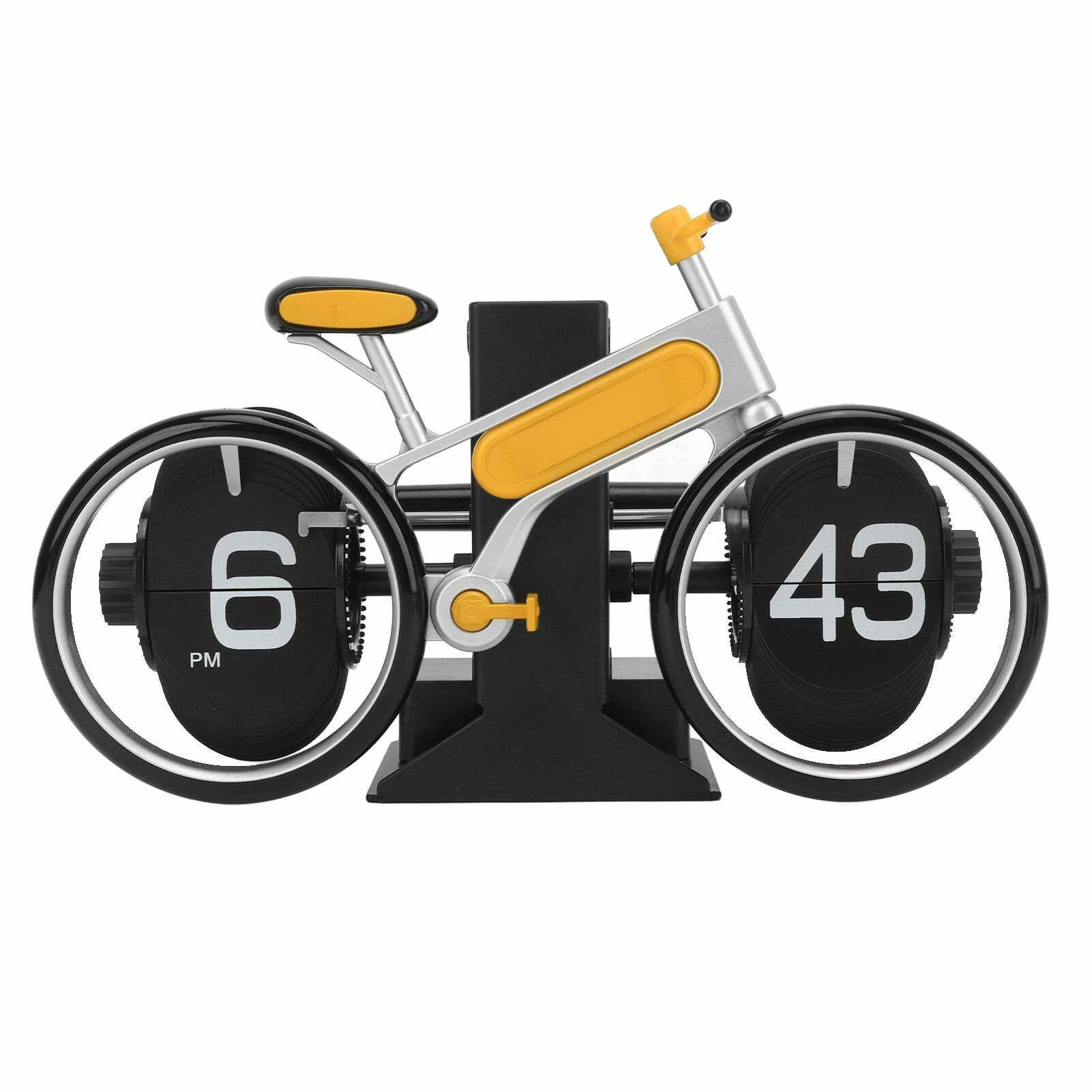 Велосипедные раскладные часы, креативные автоматические раскладные часы, настольные игрушки для снятия стресса для домашнего офиса, 12-часовой режим, желтый