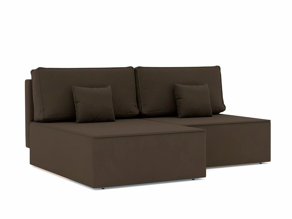 Угловой диван-кровать "блюм некст" велюр Зара Браун 20, механизм Еврокнижка, 192 см х 153 см х 82 см, без подлокотников