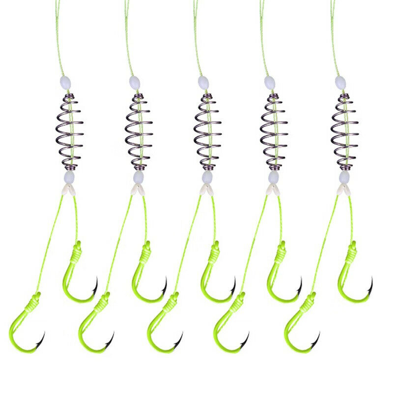 Grsaed Carp And Bighead Carp Fishing Set, Size 8 Anti-Tangle Leader Line, Double Hook Line Set, Pre-Tied Spring Hooks, Fishing Hooks, Flip Hooks