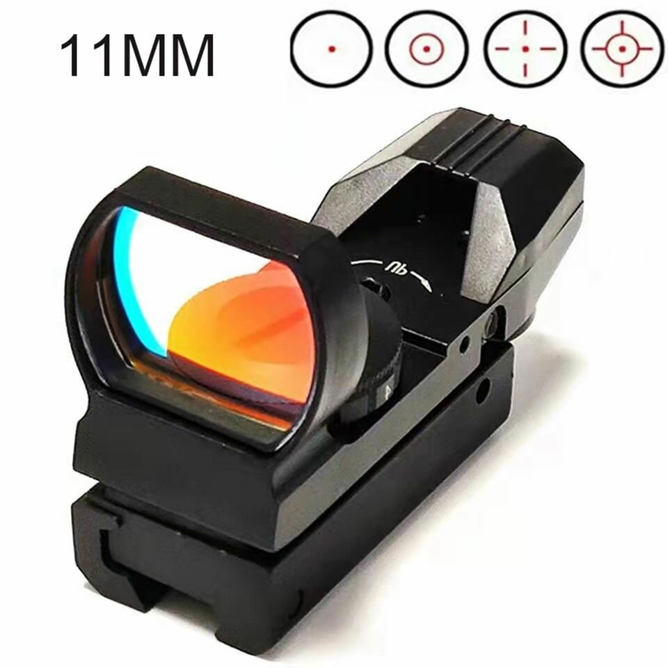 Тактический прицел MDGRWY MDG121 1x22x33 мм, красный, зеленый, с подсветкой, 4 сетки, красный точечный прицел для планки Пикатинни 11мм