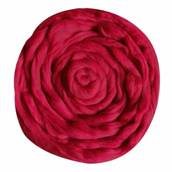 Пряжа шерстяная Полутонкая шерсть (для валяния), винный - 175, 100% шерсть п/т, 1 моток, 100 г, м.