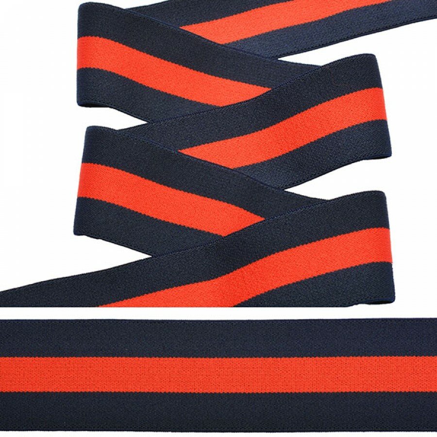 Резинка TBY тканая мягкая Полоска шир.40мм ET.4006 цв. синий/красный уп.2+-0,5м