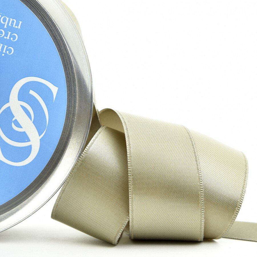Лента атласная двусторонняя SAFISA, 11 мм, 25 м, цвет 67, серо-зеленый темный