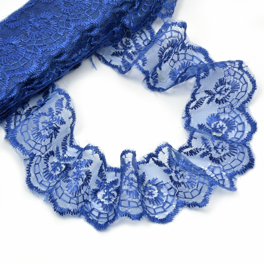 Кружево капрон KRUZHEVO TBS.30010 шир.45мм цв.120 (159) т. синий уп.9,14м