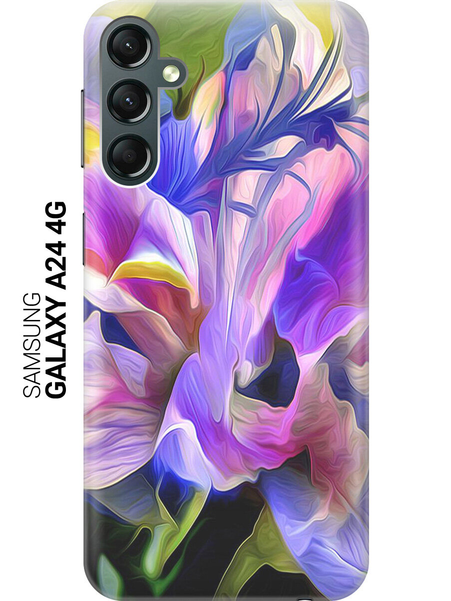 Силиконовый чехол на Samsung Galaxy A24, Самсунг А24 с принтом "Цветочная абстракция"