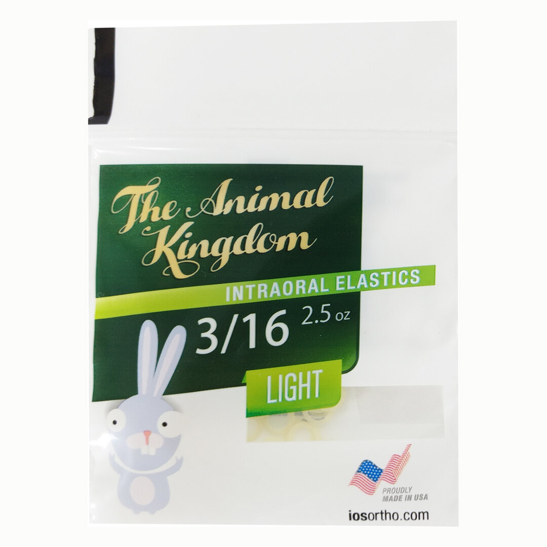 Эластик тяга для брекетов ортодонтических 3/16 Ø 2.5oz Зайчик / Кролик (Легкая тяга 3/16, 5мм, 2,5oz, 70 гр.) IOS