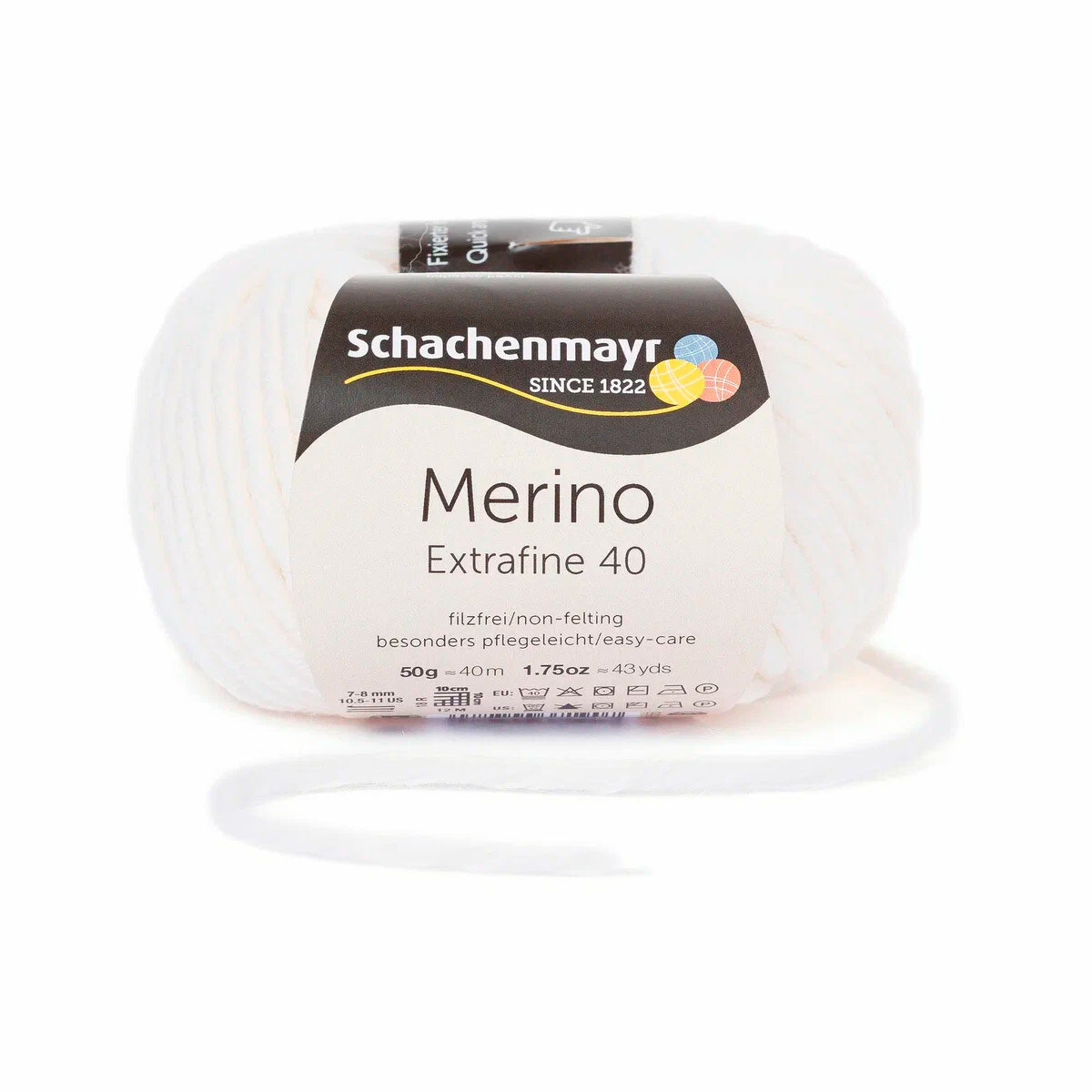 Merino Extrafine 40 /Мерино Экстрафайн 40/ пряжа Schachenmayr Merino, MEZ, 9807555 (00301, *, weiss, белый)