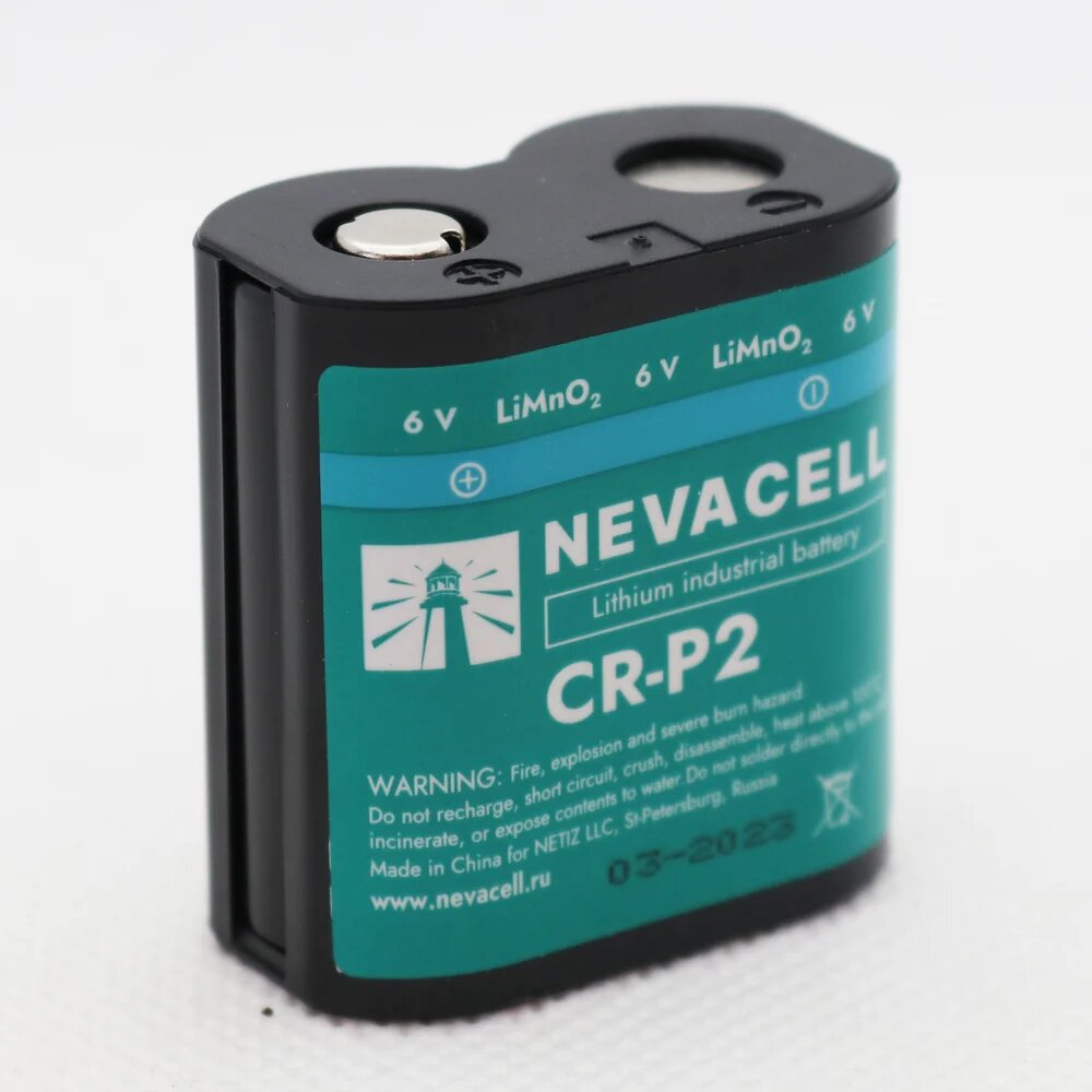 Элемент питания NevaCell CR-P2, 1400mAh, 6V, макс. постоянный ток 1500mA, 3000mA