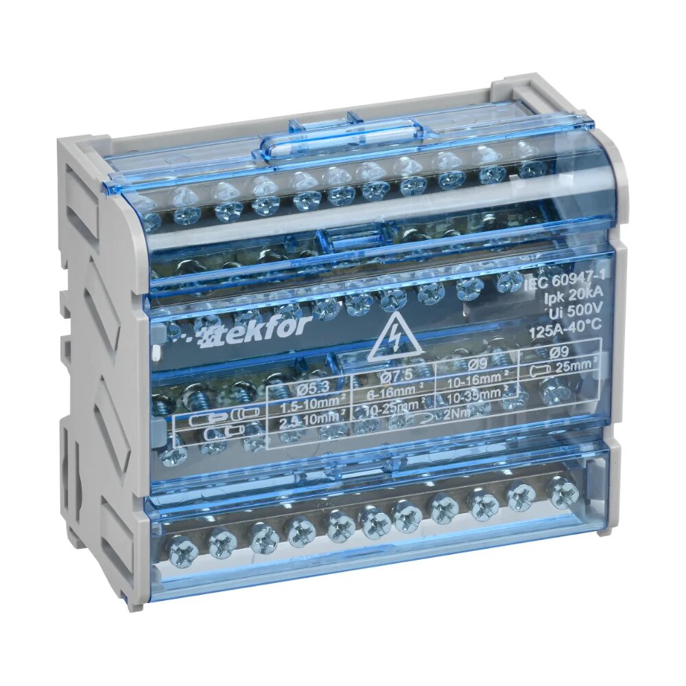 Шины на DIN-рейку (кросс-модуль) IEK TEKFOR ШНК 4x11 3L+PEN TF-DN10-4-11-125