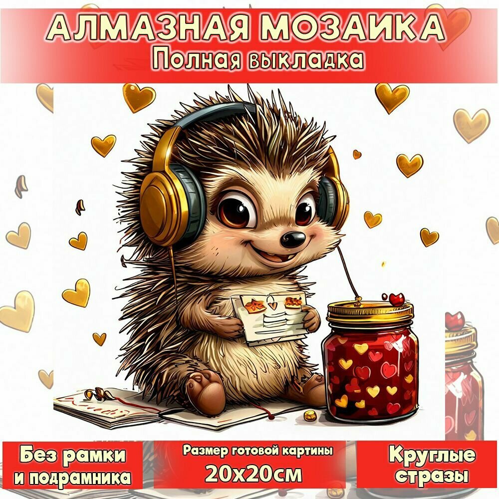 Алмазная мозаика без подрамника и рамки. Картина стразами детская 20х20 см