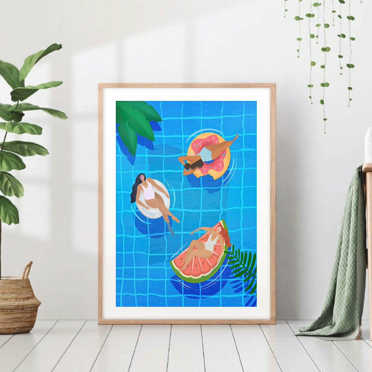 Постер "Бассейн" 50x70 без рамки на стену для интерьера