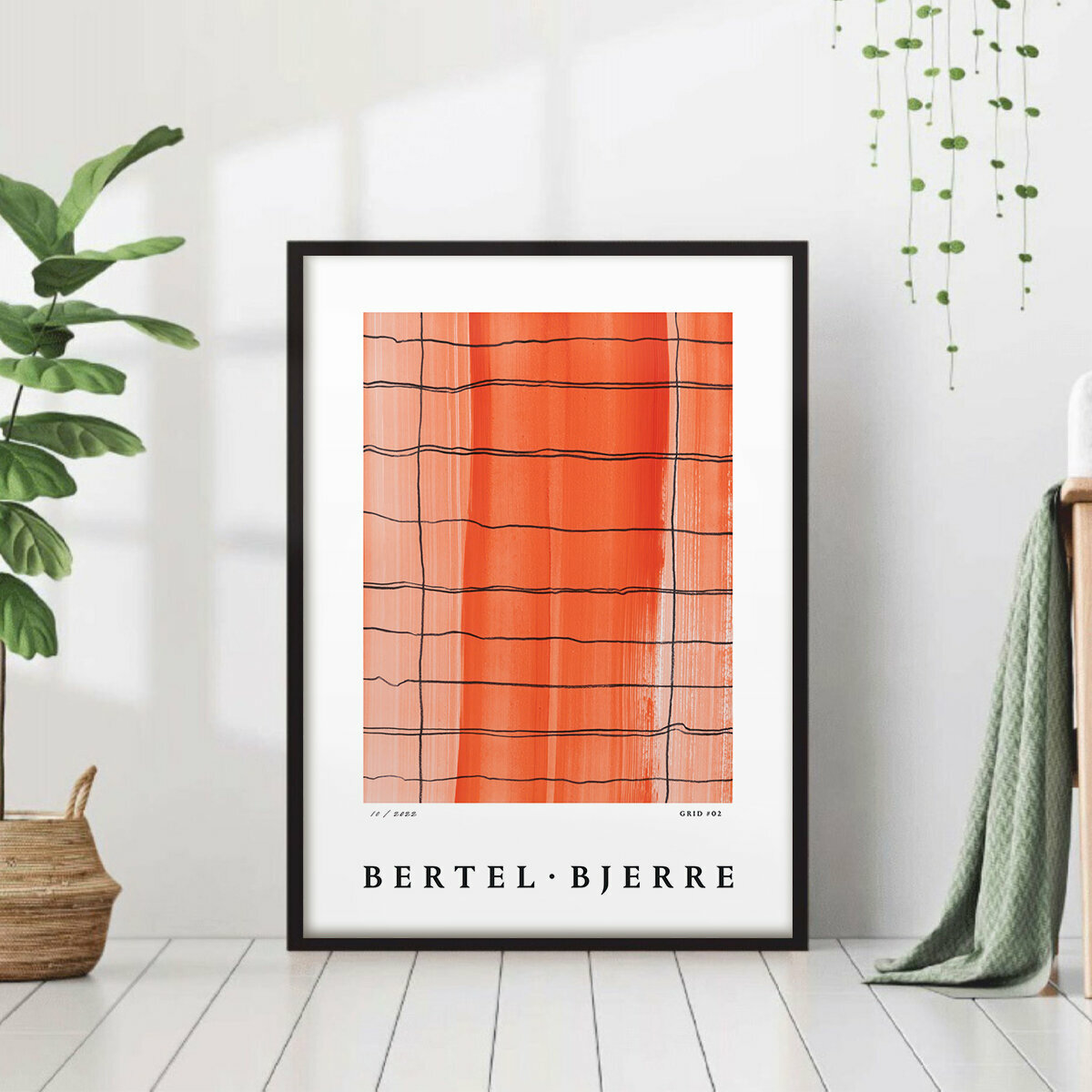 Постер "Красная абстракция" 40x50 в черной рамке на стену для интерьера