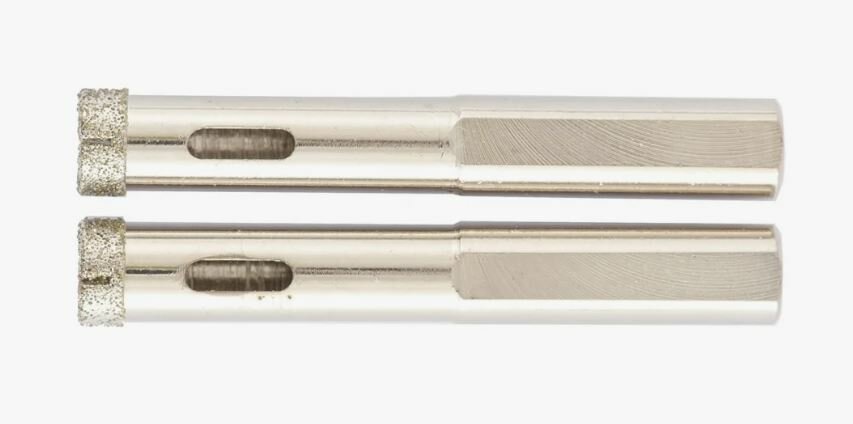 Сверло алмазное по керамограниту, 10 х 67 мм, трехгранный хвостовик, 2 шт Matrix 726103