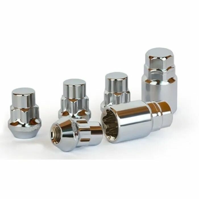 Гайки секретные LS Wheels H-20605SP М12х1,25 L-32mm Закрытая, хром (4 гайки+2 спец. ключа 17/19 внешний)