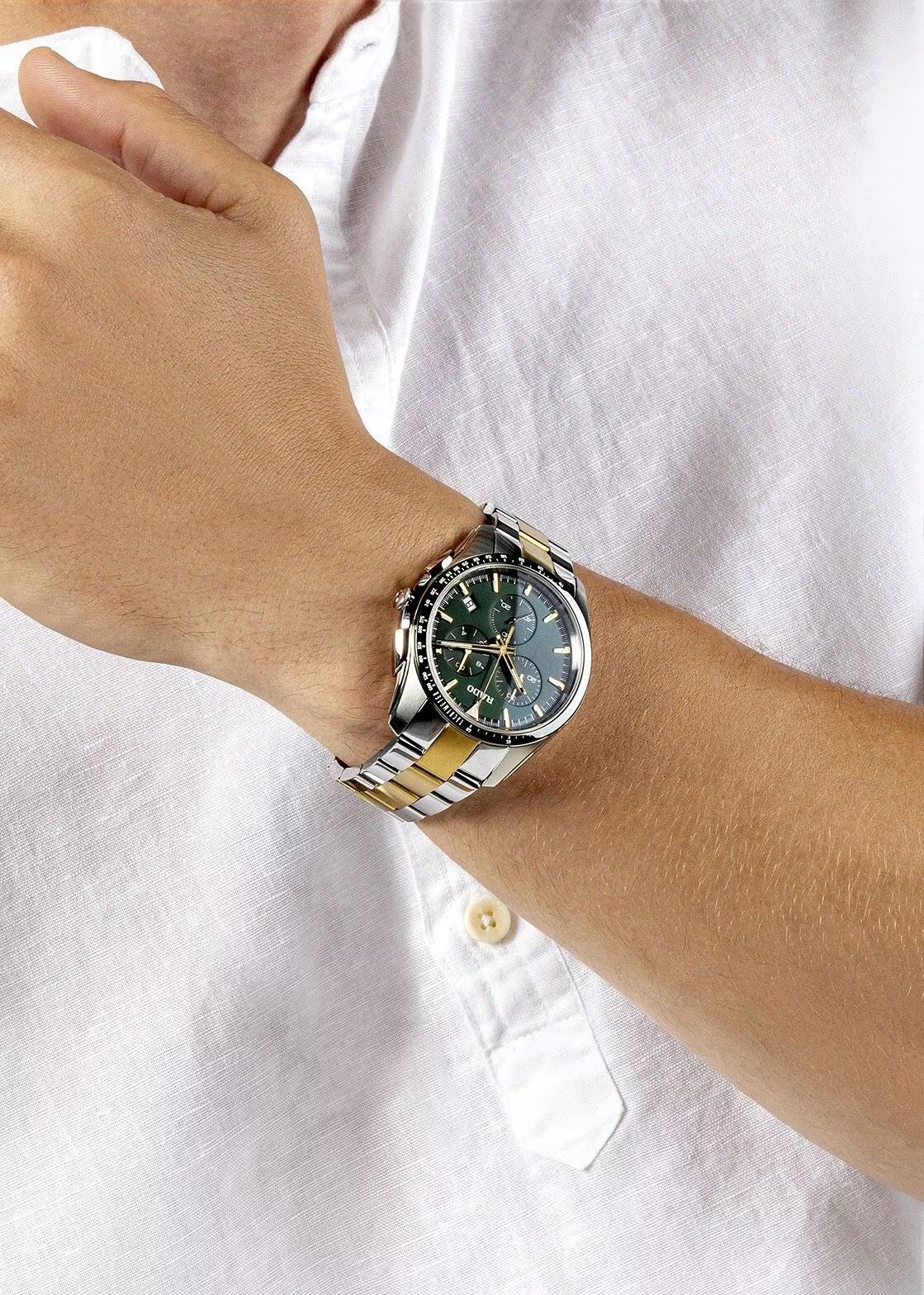 Наручные часы RADO, серебряный, золотой, зеленый — фото 1