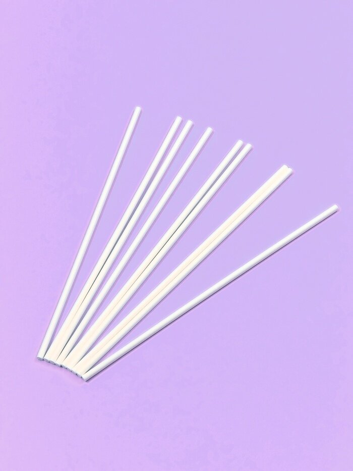 Палочки для кондитерских изделий, d=0.3 см, 15 см, набор 50 шт, бумага, белые