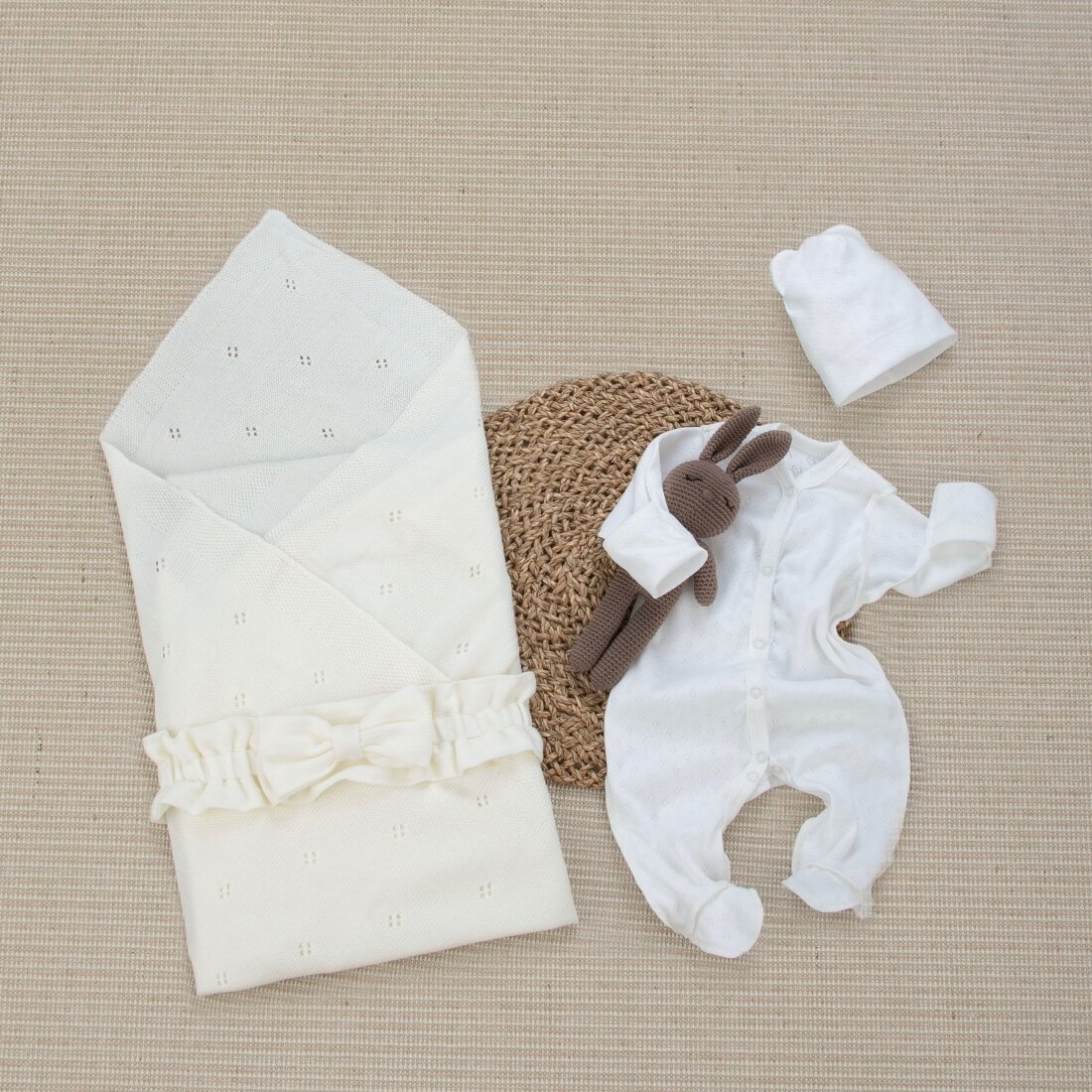 Комплект на выписку 4 предмета "Новый Конфетти", молоко, лето