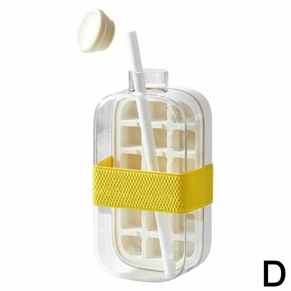 2 в 1 бесконтактная бутылка для льда с трубочкой, кубиков льда, Женская летняя бутылка для воды, идеально подходит для кофе, сока и напитков